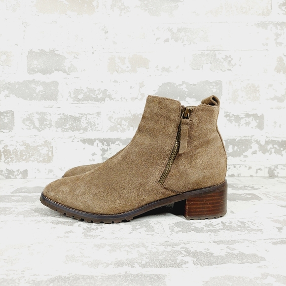 Blondo | Shoes | Blondo Samara Brown Suede Waterproof Zip Up Ankle ...